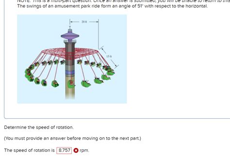 Solved The Swings Of An Amusement Park Ride Form An Angle Of