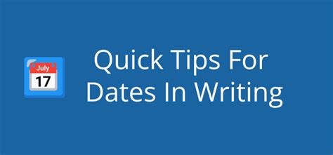 How To Write Dates Grammar And Punctuation Tips
