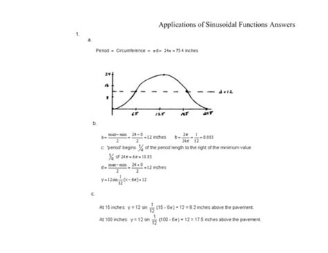 applications of sinusoidal functions assignment answers pdf
