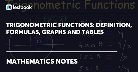 Trigonometric Function Know Definition Identities Formula Here