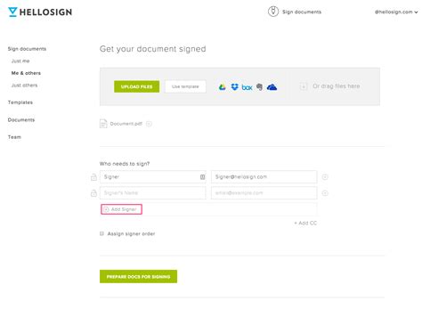 how to add signers help center