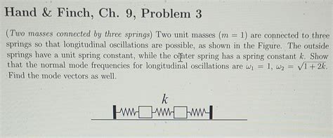 [solved] Two Masses Connected By Three Springs