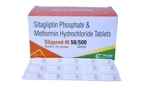 Sitagliptin 50 Mg Metformin 500 Mg Tab At ₹ 360box Sitagliptin