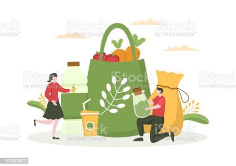 제로 폐기물 템플릿 손으로 그린 만화 플랫 일러스트 레이 션 내구성과 재사용 가능한 항목 또는 제품은 환경 친화적 인