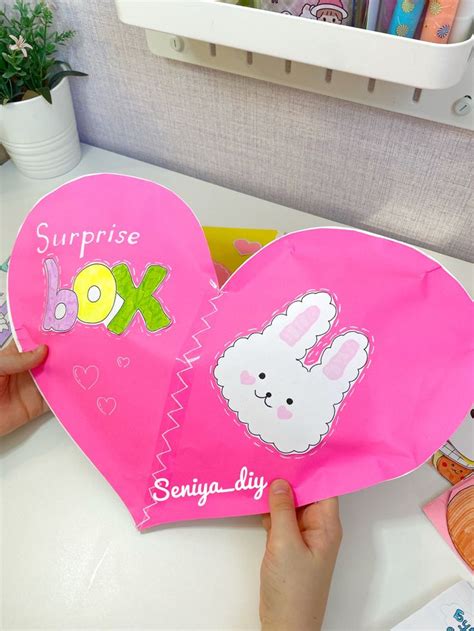 Сюрприз бокс ко дню всех влюблённых💖 Бумажные поделки Поделки Бумажный стикер