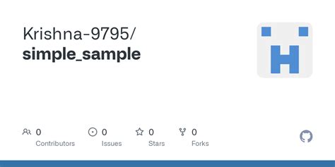 Github Krishna 9795simplesample