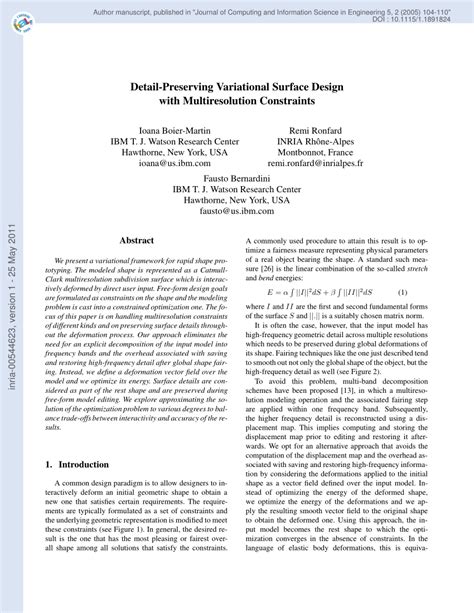 pdf detail preserving variational surface design with multiresolution