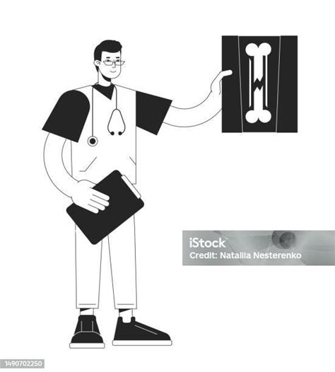 내과 의사 검사 엑스레이 Bw 개념 벡터 스팟 일러스트레이션 2차 도형에 대한 스톡 벡터 아트 및 기타 이미지 2차 도형 X 레이 X 레이 장비 Istock