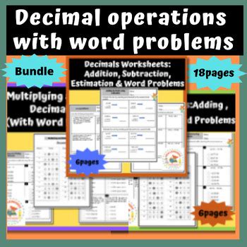 Decimal Numbers Bundle Decimal Operations With Word Problems TPT