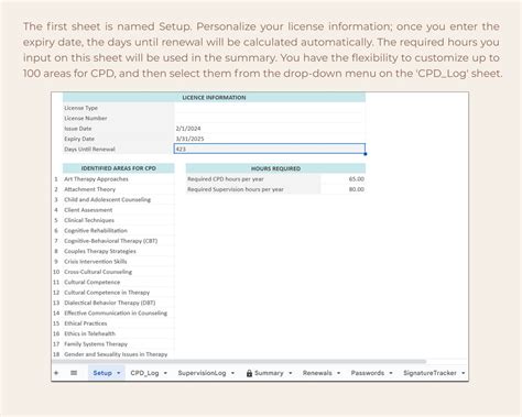 Cpd Log Clinical Supervision Log Template Therapist Planner Clinical Hours Psychology