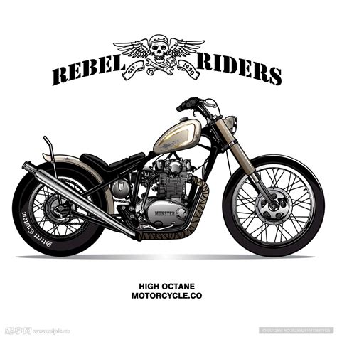 复古机车插画设计图广告设计广告设计设计图库昵享网nipiccn