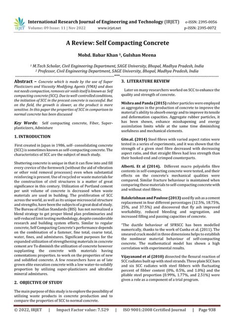 A Review Self Compacting Concrete Pdf