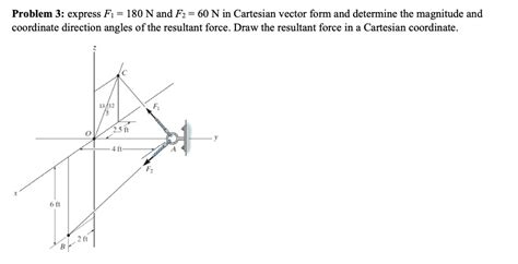 Problem 3 Express Fi 180 N And F2 60 N In Cartesian Vector Form And Determine The Magnitude And