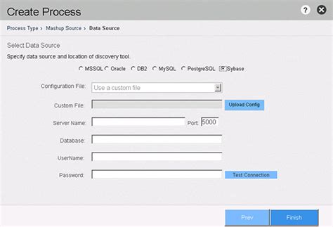 adding a data mashup using a database connection