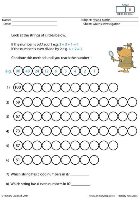 Uk Investigation 6 Number Strings Worksheet Math Worksheet Educational