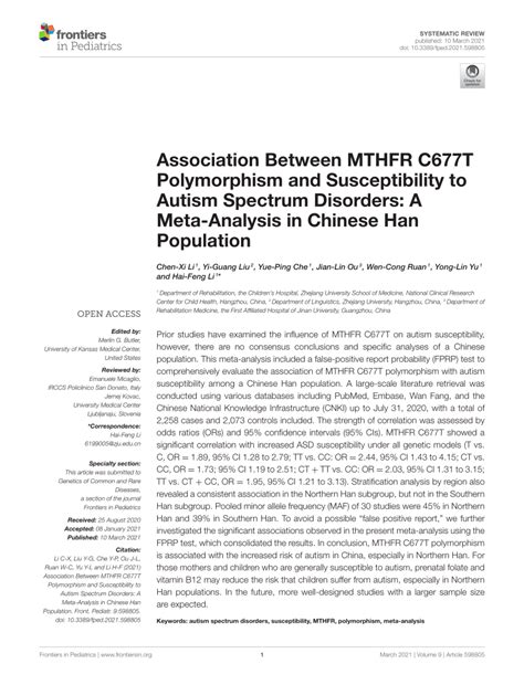 Pdf Association Between Mthfr C677t Polymorphism And Susceptibility