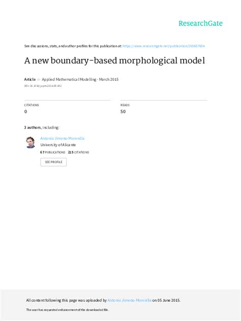Pdf A New Boundary Based Morphological Model