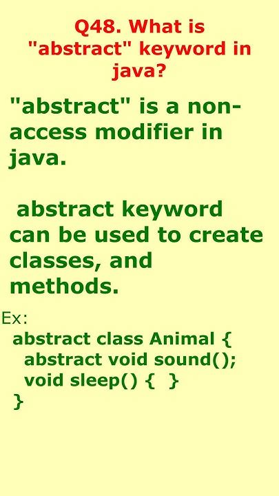48 What Is Abstract Keyword In Java Youtube