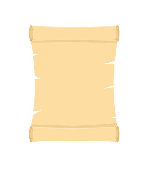 Papyrus Scroll Parchment Paper With Old Texture Vector Banner Isolated On White Background