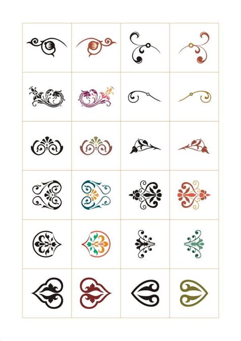 컬러 꽃 장식 디자인 요소 벡터 Cdr Uidownload