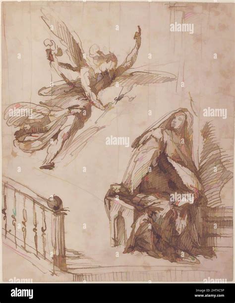 Art Inspired By The Annunciation 15651608 Pen And Brown Ink Traces