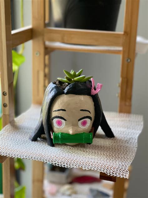 Girl With Pink Bow Pot Plant Custom Succulent Stand Indoor Etsy