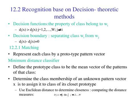 Ppt Object Recognition Patterns And Classes In Decision Theoretic Methods Powerpoint