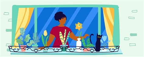 길가에서 건물의 열린 창문에 있는 여자 벡터 일러스트레이션 가꿔주기에 대한 스톡 벡터 아트 및 기타 이미지 가꿔주기 거리 건강한 생활방식 Istock