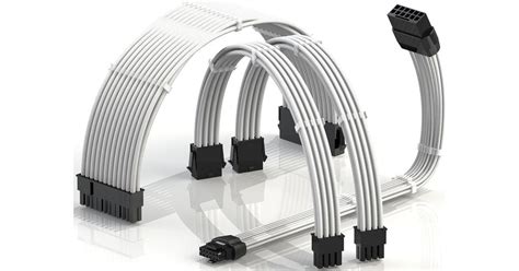 Linkup Ava Power Supply Sleeved Extension Molded Plug Cables 4 Pcs Kit For Rtx4000 Gpus