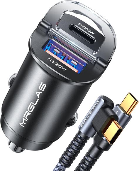 Amazon Com Upgraded W Usb C Car Charger Super Fast Charging Mrglas Pd W Qc W All