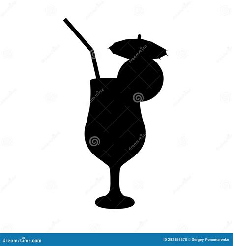 Vector Shape Of Cocktail Glass With Orange Juce Stock Vector