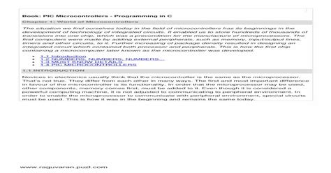 Pdf Pic Microcontrollers Programming In C
