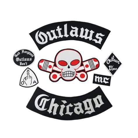 Full Set Original Outlaws Mc Patch Quality Embroidered Patches
