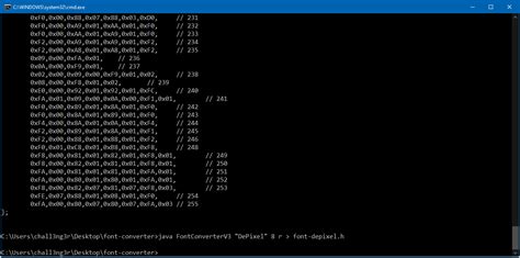 Font Converter For Arduino Chall3ng3r