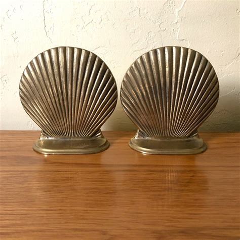 Brass Shell Bookends Etsy