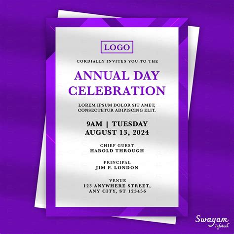 Annual Function Invitation Card Annual Function Invitation Card