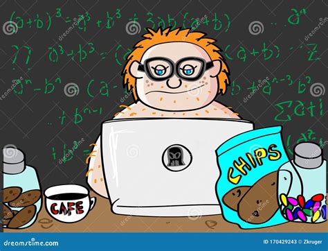 Funny Nerd Geek Cartoon Stock Vector Illustration Of Funny
