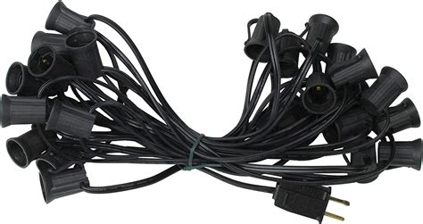 25 Commercial C9 Christmas Light Socket Set 12 Spacing 18 Gauge Black Wire Amazon Ca