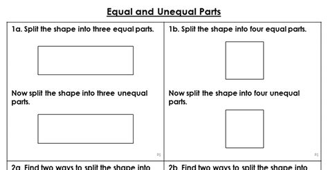 002 Equal And Unequal Parts Classroom Secrets