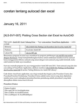 Xls Svy Plotting Cross Section Dari Excel Ke Auto Cad Coretan Tentang Autocad Dan Excel