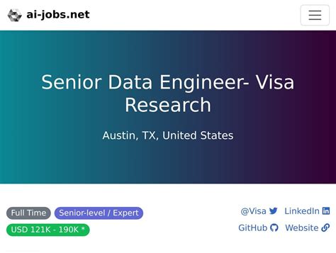 Hiring Senior Data Engineer Visa Research In Austin Tx United States Raimljobs