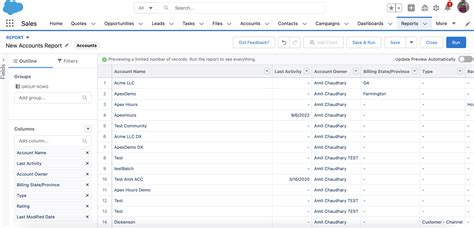 Reports In Salesforce Apex Hours