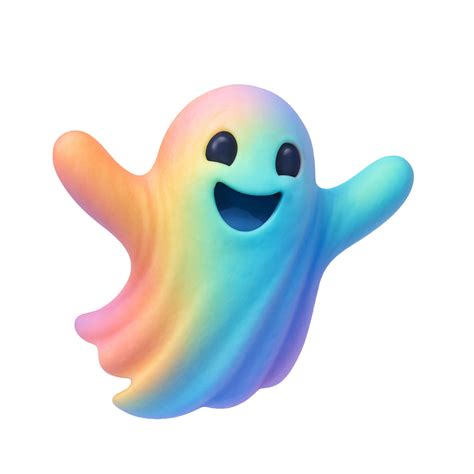3d Cute Ghost Flying 60006770 Png
