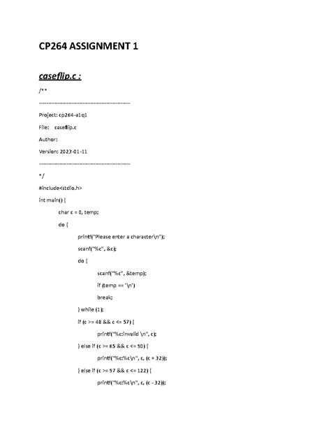 Cp264 Assignment 1 Caseflip Factorial And Quadratic Functions Studocu