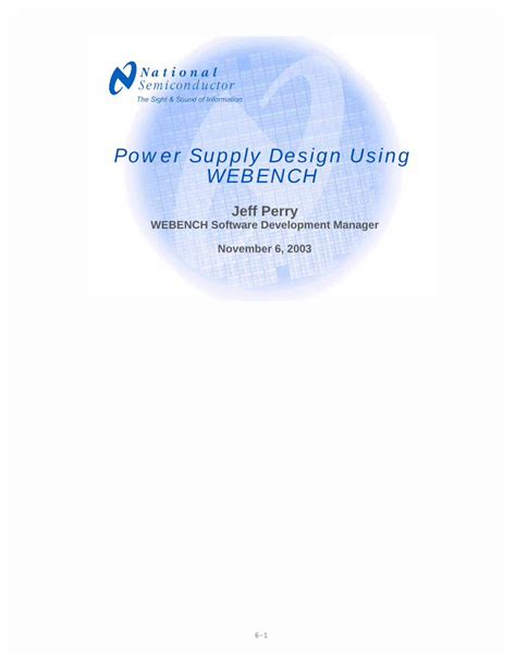 Pdf Power Supply Design Using Webench Dokumentips