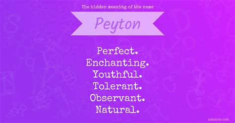 The Hidden Meaning Of The Name Peyton Namious