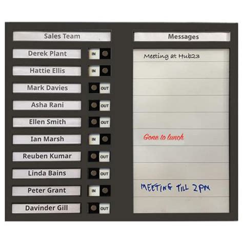 Safetrack 10 Name Message Board Rcm10 Exr51575ma In Out Boards