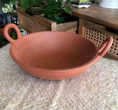 Terracotta Clay Cooking Pot Kadai Wok 100 Natural And Unglazed