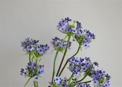 245 Artificial Purple Blossom Srping Summer Branch With Buds Fake Tiny Lilies Diy Floral