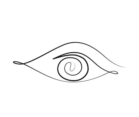 인간 눈의 일러스트레이션의 연속적인 한 줄 그림 프리미엄 벡터